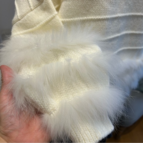 Sweaters | Size Sm Real Fur Light Creamy Color Sweater | Poshmark